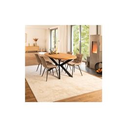 Home Deluxe Esstisch Oval Ausziehbar AVENTI inkl. Sternfu&szlig; - 160-200 x 100 cm Light Oak
