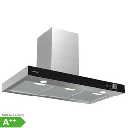 Klarstein AirNova Dunstabzugshaube Um- und Abluft Energieeffizienz A++ 110 W 628 m&sup3;/h Edelstahl