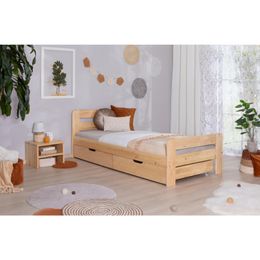 Ticaa Einzelbett Doppelbett Bert Kiefer Natur aus Massivholz