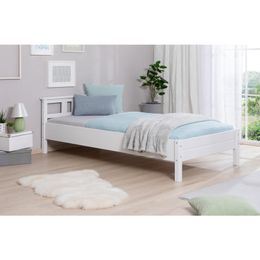 Ticaa Einzelbett und Doppelbett Merci Kiefer Wei&szlig;