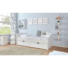 Ticaa Einzelbett "Leni" 90x200 Kiefer Wei&szlig;