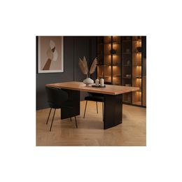Home Deluxe Esstisch Eiche ge&ouml;lt DOMELA Schwarz - 180 x 90 cm