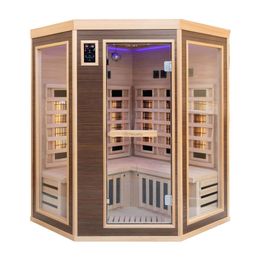 Dewello&reg; Infrarotkabine Infrarotsauna MONTREAL 140cm x 140cm inkl. 6 Vollspektrumstrahler, 3 Karbonstrahler, Farblicht