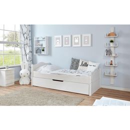 Ticaa Einzelbett "Leni" 100x200 Kiefer Wei&szlig;