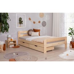 Ticaa Einzelbett Doppelbett Bert Kiefer Natur aus Massivholz