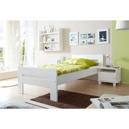 Ticaa Einzelbett "Bert" Kiefer Wei&szlig;