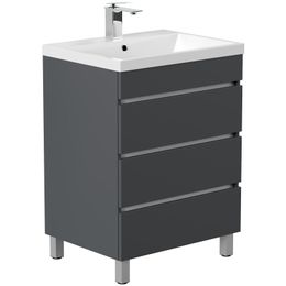 Posseik Stand Badm&ouml;bel Fellini 60 SoftClose eiche gold mit drei grifflosen Schubladen