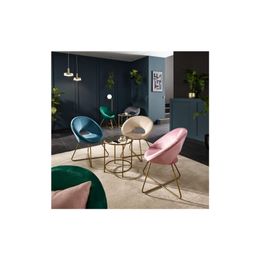 Home Deluxe Samtstuhl mit Beistelltisch SELESA - Rosa