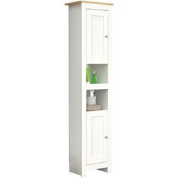 Vcm Holz Badezimmerschrank Badm&ouml;bel Stand Badschrank Hochschrank Ma&szlig;e ca. H. 180 x B. 42 x T. 30 cm - Balusa
