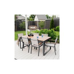 Home Deluxe Gartentisch in Holzoptik SIERA &ndash; 160 x 90 cm