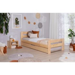 Ticaa Einzelbett Doppelbett Bert Kiefer Natur aus Massivholz