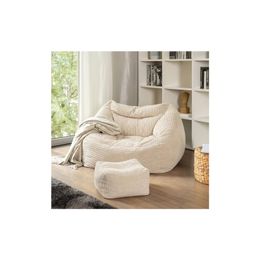 Home Deluxe Sitzsack mit Hocker COZY &ndash; Beige