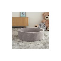 Home Deluxe B&auml;llebad Samt inkl. Spielb&auml;lle Pastell TWIRL - 100 x 100 cm Grau