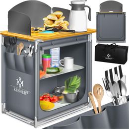 Kesser&reg; Campingk&uuml;che inkl. Tragetasche Mobile Outdoor K&uuml;che mit Aluminiumgestell Campingschrank K&uuml;chenbox Faltbare Reisek&uuml;che f&uuml;r Camping und Outdoor Modell w&auml;hlbar