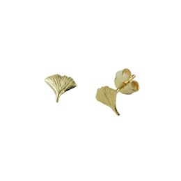 Gallay Ohrstecker Ohrring 7mm Ginkgoblatt gl&auml;nzend 9Kt GOLD