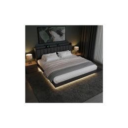 Home Deluxe LED Bett MELURA Dunkelgrau - 160 x 200 cm