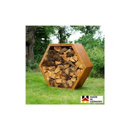 Home Deluxe Holzlege aus Stahl ANTARES - Edelrost Optik - Made in Germany