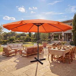MCW Sonnenschirm Carpi Pro, Gastronomie Marktschirm mit Volant &Oslash; 5m Polyester/Alu 28kg ~ terracotta ohne St&auml;nder