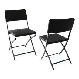 Vcm 2er Set Klappstuhl in Rattan-Optik Gartenstuhl Balkonstuhl Gartenm&ouml;bel
