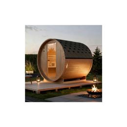 Home Deluxe Outdoor Fasssauna LAHTI L - 195 x 180 cm f&uuml;r 4 Personen