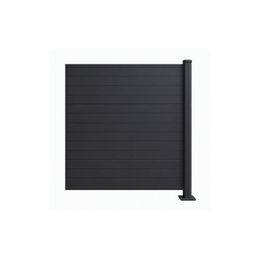 PV Zaun Sichtschutzzaun Solarzaun Erweiterungsfeld mit Lamellen 1837 x 1850 mm