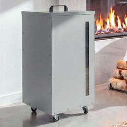 Pelletbeh&auml;lter MCW-Q30, Pelletbox, Aufbewahrungsbox f&uuml;r z.B. Tierfutter, Sichtfenster Rollen 86x36x36cm ~ wei&szlig;-hellgrau