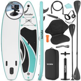 TecTake&reg; Stand-Up Paddle Board, aus Drop-Stitch-Material, mit Kamerahalterung, verstellbares Doppelpaddel, Belastbarkeit 200 kg, inklusive Kajak-Sitz