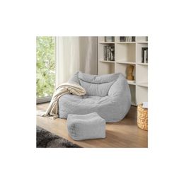 Home Deluxe Sitzsack mit Hocker COZY &ndash; Hellgrau