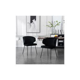 Home Deluxe Esszimmerstuhl AMARA Samt - 6er Set Schwarz