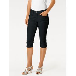 Heine Damen Bauchweg-Hose, Schwarz, Gr. 36, Capri-Hose, Material: Baumwolle