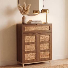 Kommode MCW-P54, Schrank Sideboard Highboard, MDF Melamin Wasserhyazinthefront 115x80x35cm ~ braun