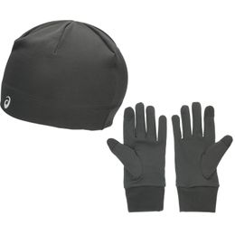 asics Damen Laufhandschuheschwarz, Gr. S, Obermaterial: 92% Polyester, 8% Elasthan, Handschuhe, W&auml;rmend, Warme Laufhandschuhe, W&auml;rmende Beanie