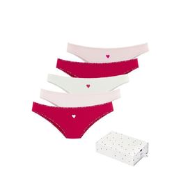 Lascana Brasilslip 'Geschenk Box' mehrfarbig Gr. 40/42 f&uuml;r Damen. Mit Spitze, Print. K&ouml;rpernah. Nachhaltig.