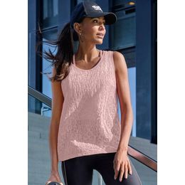 active by Lascana LASCANA ACTIVE Funktionstop pink Gr. M (40/42) f&uuml;r Damen. Rundhals und Logodruck. L&auml;ssig Geschnitten. Nachhaltig.