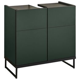 Mid.you Waschbeckenunterschrank, Gr&uuml;n, Schwarz, Metall, 60x59.4x31 cm, stehend, Badezimmer, Badezimmerschr&auml;nke, Waschbeckenunterschr&auml;nke