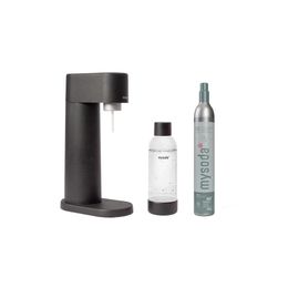 MYSODA Wassersprudler Woody Black, Schwarz, Kunststoff, Naturmaterialien, 13x41x24.5 cm, K&uuml;chenger&auml;te, Wasseraufbereitung, Wassersprudler
