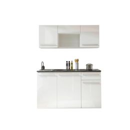 P & B K&uuml;chenleerblock Jazz Single, Braun, Wei&szlig;, Wei&szlig; Hochglanz, Holzwerkstoff, 1 Schublade(n) Schubladen, nur wie online abgebildet bestellbar, 160 cm, K&uuml;chen, K&uuml;chenzeilen & K&uuml;chenbl&ouml;cke, K&uuml;chenzeilen ohne Ger&auml;te