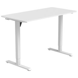 Livetastic Schreibtisch, Wei&szlig;, Metall, Kunststoff, Holzwerkstoff, rechteckig, eckig, 60x70-115x120 cm, h&ouml;henverstellbar, Memoryschalter, Getr&auml;nkehalter, Headsethalter, Arbeitszimmer, Schreibtische, B&uuml;rotische