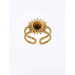 Nemomatheo Ring 'Sunburst' Damen Gr&ouml;&szlig;e 50/60 braun