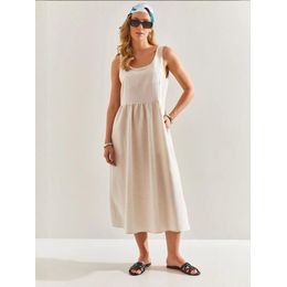 Bianco Lucci Kleid Damen Gr&ouml;&szlig;e 38 hellbeige Sommerkleid