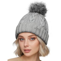 Neverless Beanie 'Jule' female size 54/64 Grey