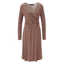 Aniston Selected Kleid Damen Gr&ouml;&szlig;e 42 taubenblau / braun / karamell / schwarz Sommerkleid