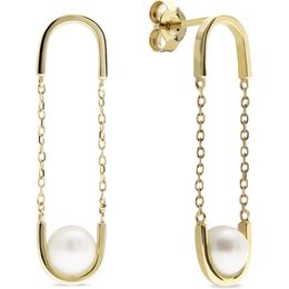 Yamōko Ohrringe Damen Gr&ouml;&szlig;e One Size gold / wei&szlig;