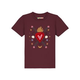 Watabout.kids T-Shirt 'Love and flex' Jungen Gr&ouml;&szlig;e 158 camel / rot / bordeaux / wei&szlig;