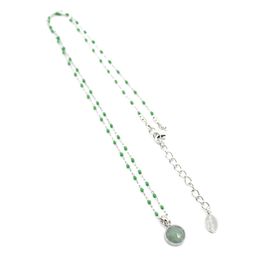 Sergio Engel Kette 'Beach Kette 01 Farbig akzentuierte Stahlkette mit Natursteinanh&auml;nger' Damen Gr&ouml;&szlig;e 38 / 42cm gr&uuml;n