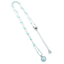 Sergio Engel Kette 'Beach Kette 01 Farbig akzentuierte Stahlkette mit Natursteinanh&auml;nger' Damen Gr&ouml;&szlig;e 38 / 42cm mint