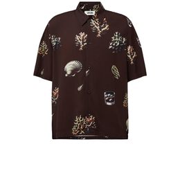 Drykorn Button Up Shirt 'Meryn' male size XXL Cream / Dark brown / Anthracite / Pastel green