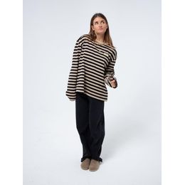 BAYSIDE BOUND Oversized Shirt 'THE GOOD LIFE UNISEX LONGSLEEVE' female size M mottled beige