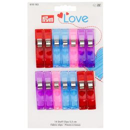 Prym Love Stoffklammern, bunt, Gr&ouml;&szlig;e: 5,5 cm, Inhalt: 14 St&uuml;ck