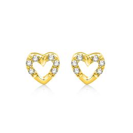 Diamant Leternel Ohrringe 'Ohrringe aus 375 Gelbgold mit Diamant Herz-Design' Damen Gr&ouml;&szlig;e One Size gold